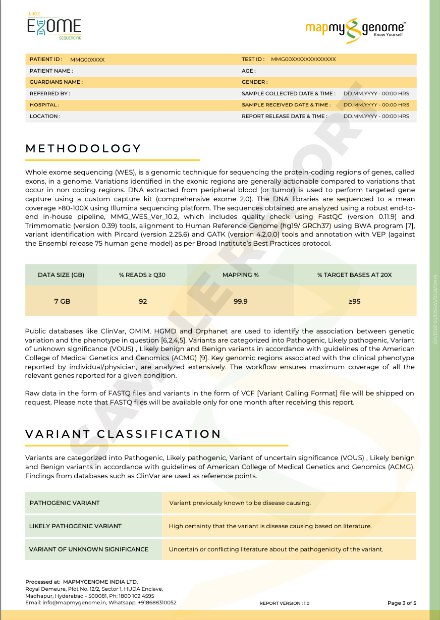 Whole Exome Sequencing Mapmygenome